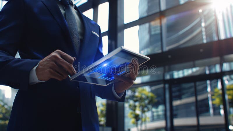 The Businessman with Digital Tablet. AI Generated Stock Image - Image ...
