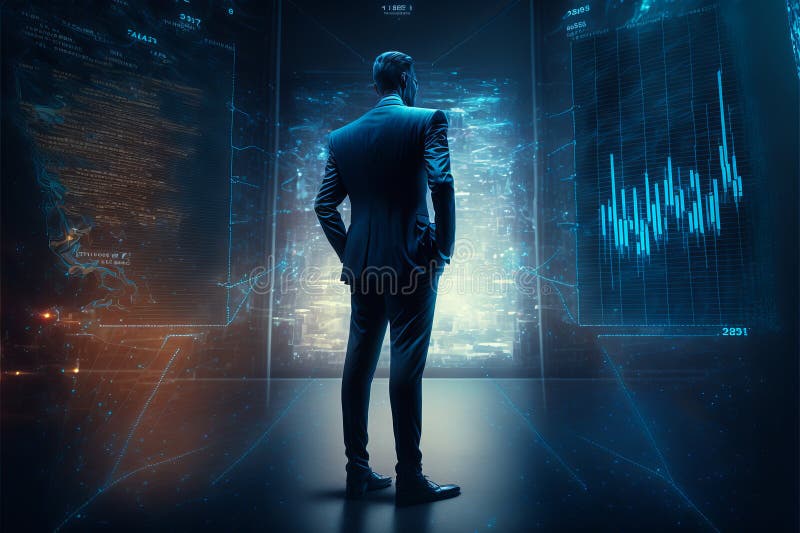 Businessman with Digital Vision Concept. Generative Ai Stock ...