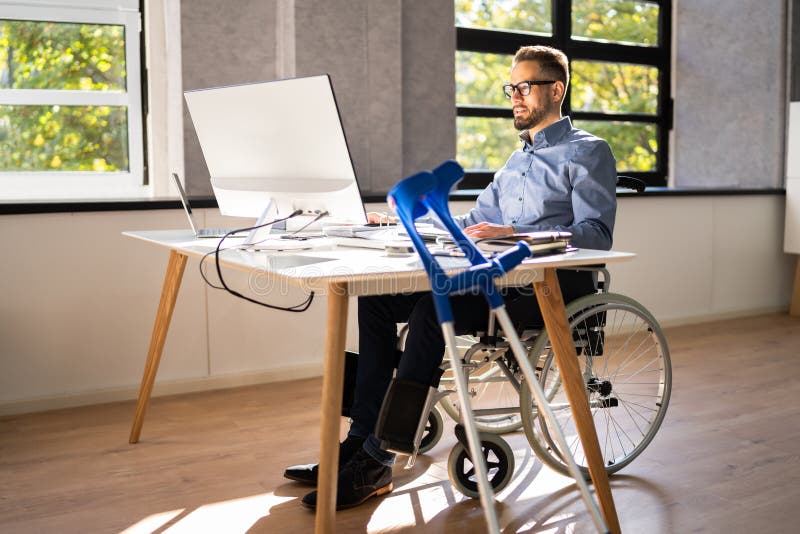 Businessman with Disabilities at Work Stock Photo - Image of work ...