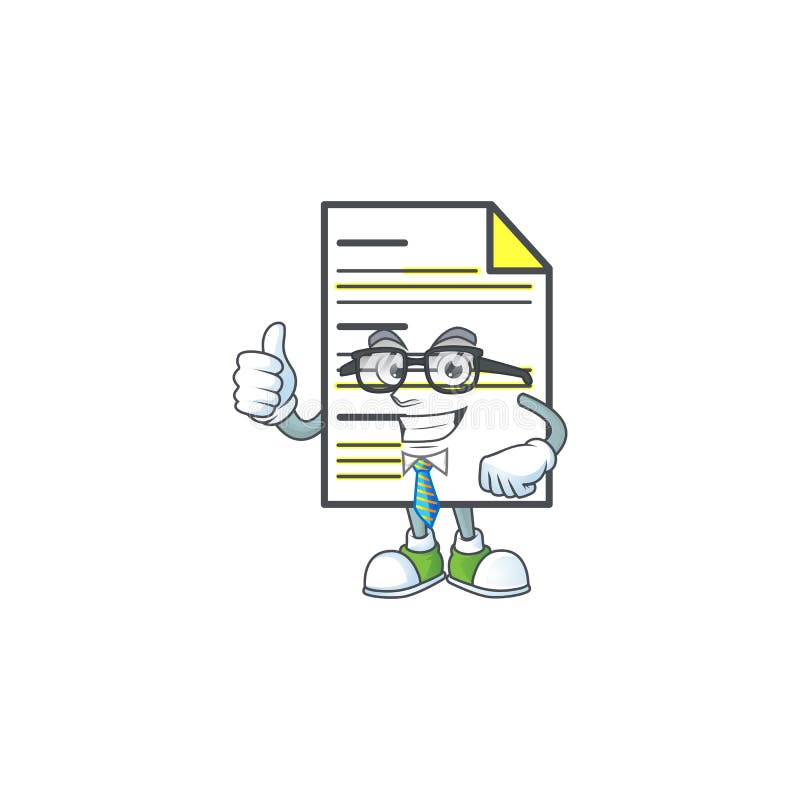 Businessman Document in the Cartoon Character Mascot Stock Vector ...
