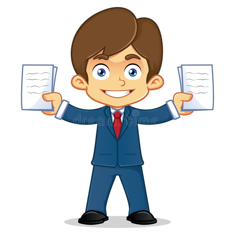 Businessman Holding Document Stock Vector - Illustration of puzzled ...