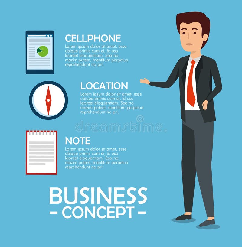 Businessman with Document Information Plan Data Stock Vector ...