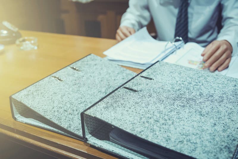 Businessman and Documents Files Information Business Report Paper Stock ...