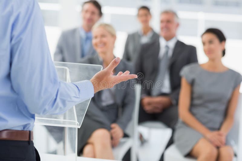 Businessman Doing a Presentation Stock Photo - Image of computer ...