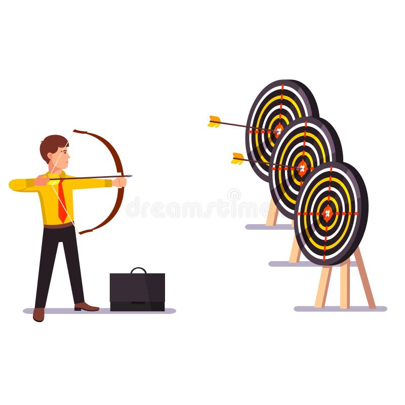 Arrow Hit on Target Logo Templates Stock Vector - Illustration of flat ...