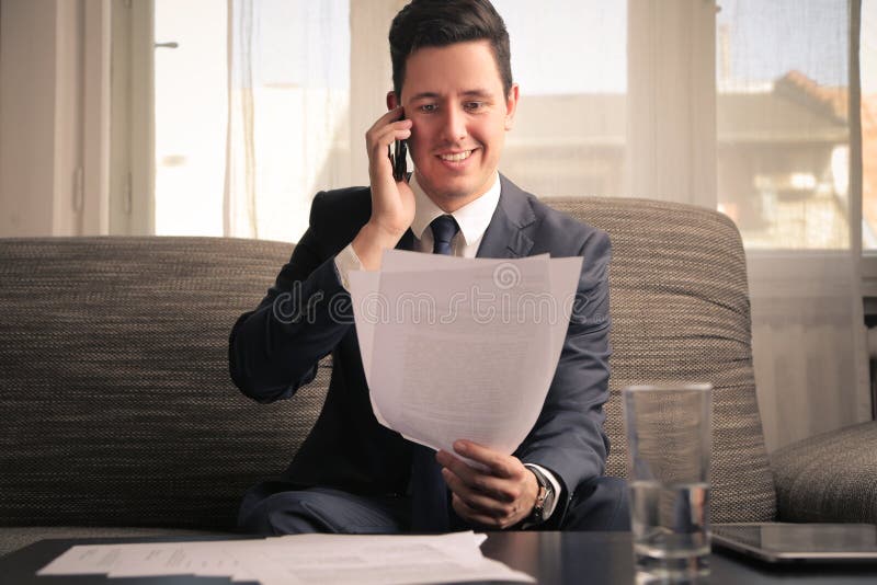 Businessman Doing a Presentation Stock Photo - Image of computer ...