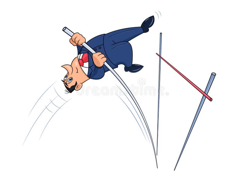 Businessman Doing the Pole Vault 2 Stock Vector - Illustration of ...