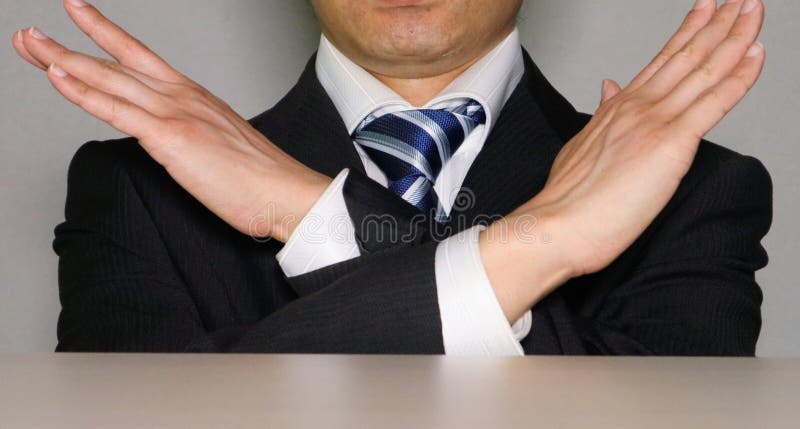 Businessman Doing a Pose of Refusal Stock Image - Image of japanese ...