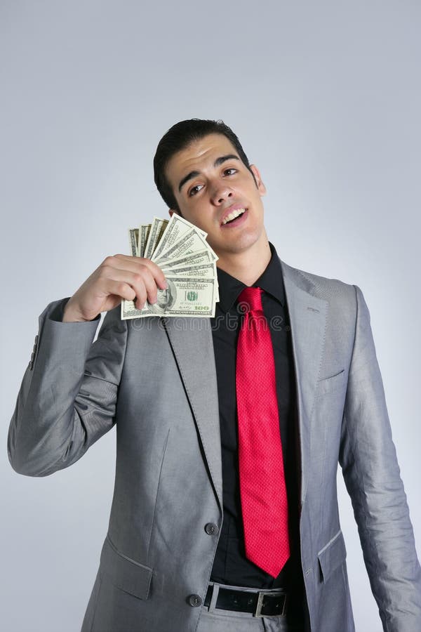 Businessman with Dollar Notes Suit and Tie Stock Image - Image of cash ...