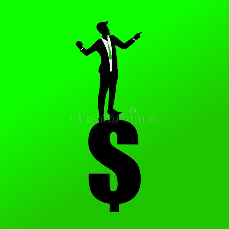 Businessman and Dollar Sign Illustration Stock Vector - Illustration of ...
