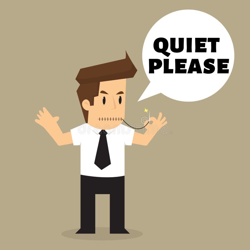 Businessman Don T Make a Noise, Quiet Please Stock Vector ...