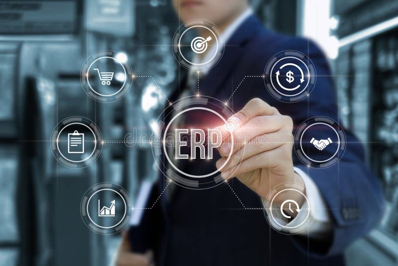 Businessman Draw Enterprise Resource Planning Stock Photo - Image of ...