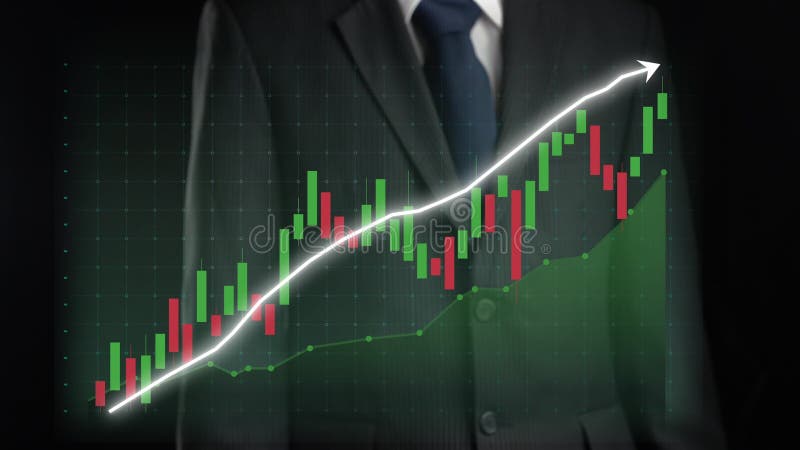 Businessman Draw Finance Allusive Graph Chart Showing Business Profit ... Businessman Draw Finance Allusive Graph Chart Showing Business Profit ...