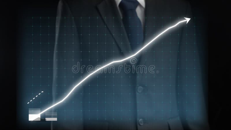 Businessman Draw Finance Allusive Graph Chart Showing Business Profit ... Businessman Draw Finance Allusive Graph Chart Showing Business Profit ...