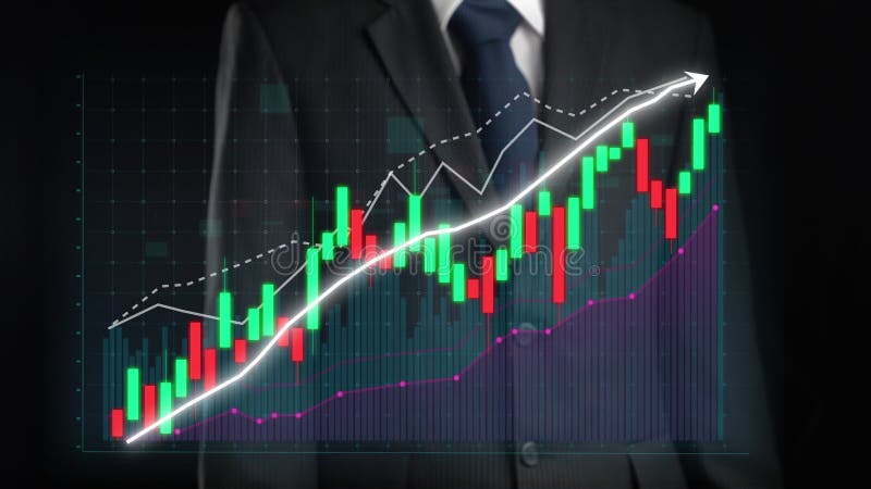 Businessman Draw Finance Allusive Graph Chart Showing Business Profit ... Businessman Draw Finance Allusive Graph Chart Showing Business Profit ...
