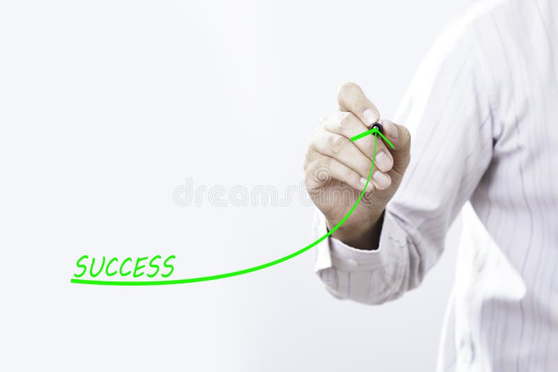 Businessman Draw Growing Line Symbolize Personal Success Stock Image ...