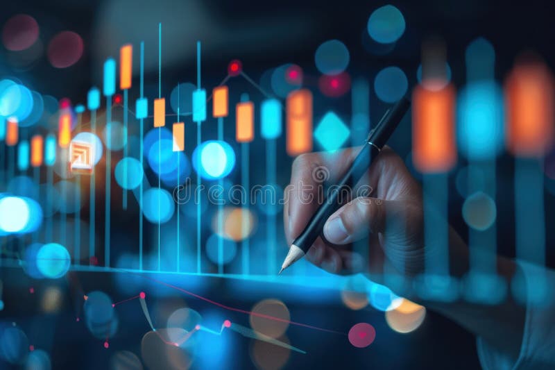 Businessman Draw Growth Graph and Progress of Business. Generative AI ... Businessman Draw Growth Graph and Progress of Business. Generative AI ...