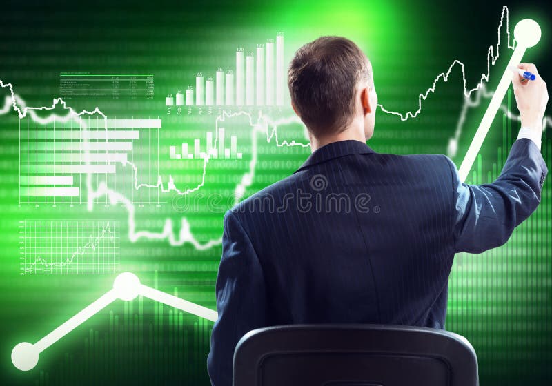 Businessman Draw Progress Concept Stock Photo - Image of investments ...