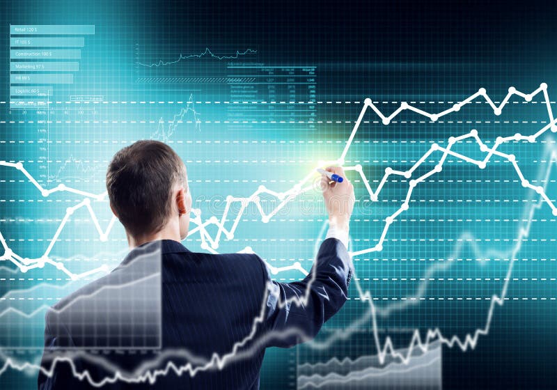 Businessman Draw Progress Concept Stock Image - Image of data ...