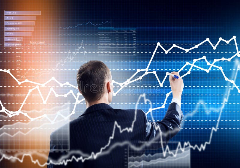 Businessman Draw Progress Concept Stock Image - Image of corporate ...