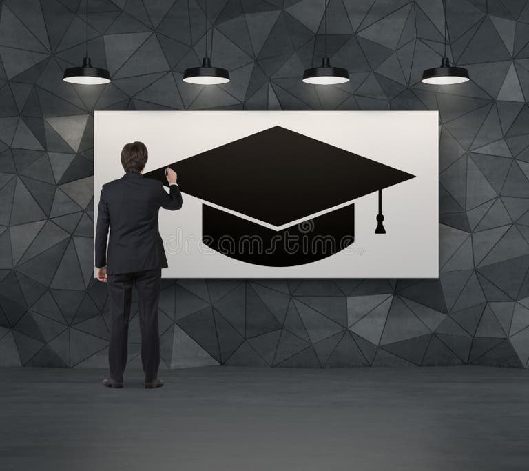 Businessman Drawing Bachelor Stock Photo - Image of achievement, male ...