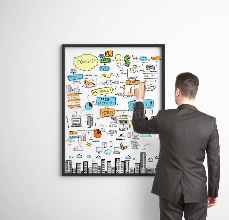 Business strategy on frame stock image. Image of drawing - 29727807