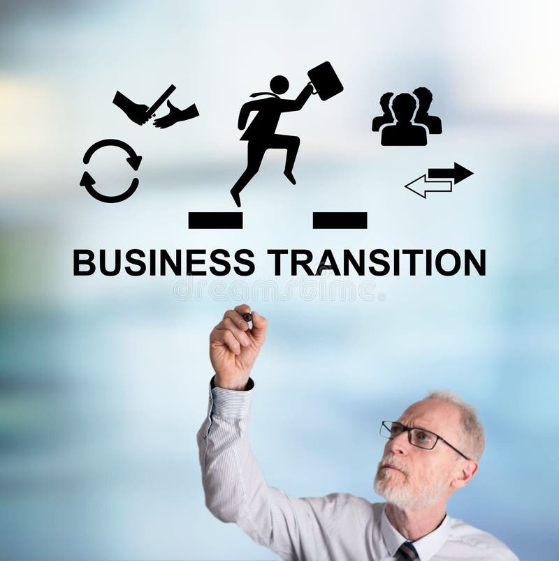 Businessman Drawing Business Transition Concept Stock Photo - Image of ...
