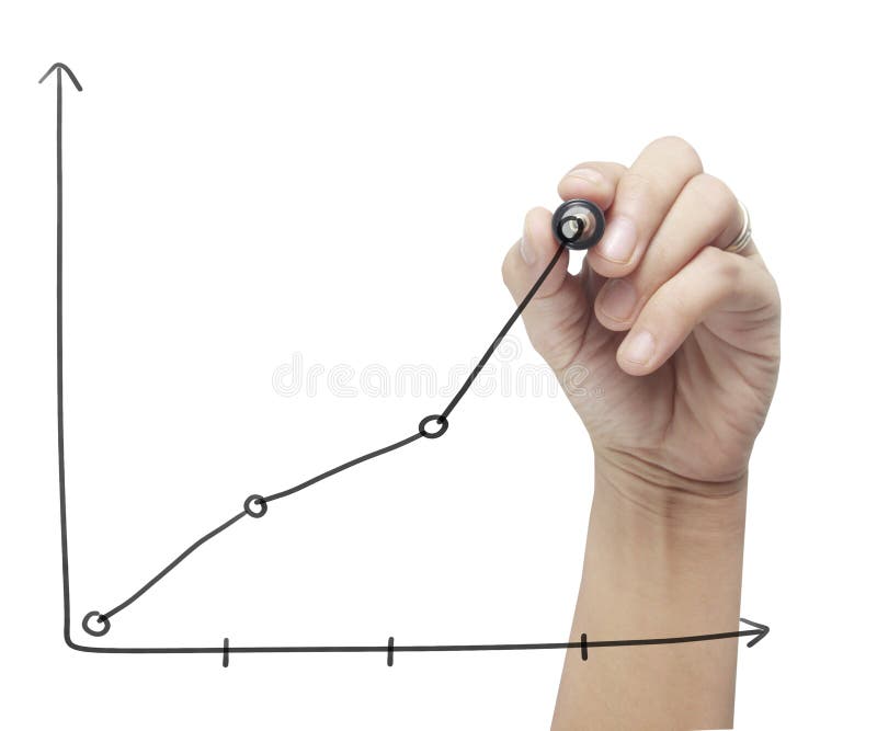 Businessman Drawing Chart Growing Graph Stock Photo - Image of increase ...