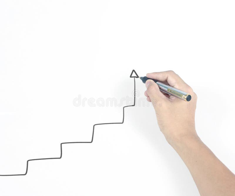Businessman Drawing Chart Growing Graph Stock Image - Image of ...