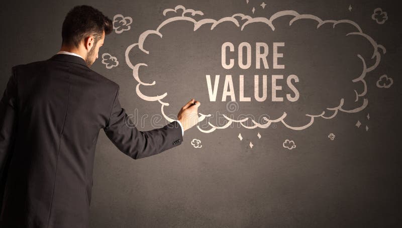 Businessman Drawing a Cloud with Inscription Stock Illustration ...