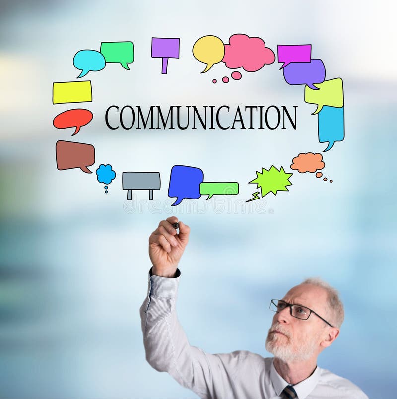 Businessman Drawing Communication Concept Stock Photo - Image of chat ...