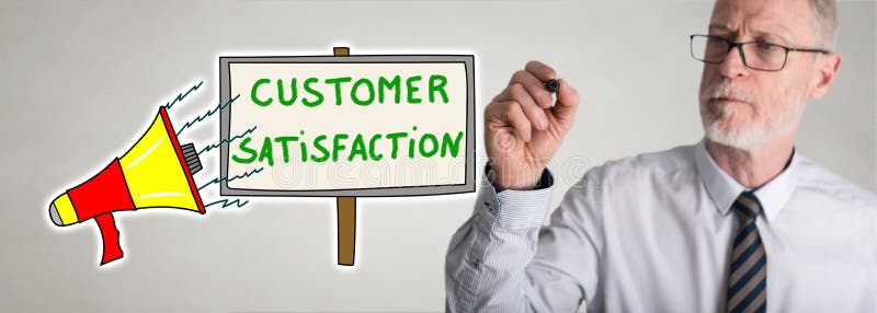 Businessman Drawing Customer Satisfaction Concept Stock Image - Image ...