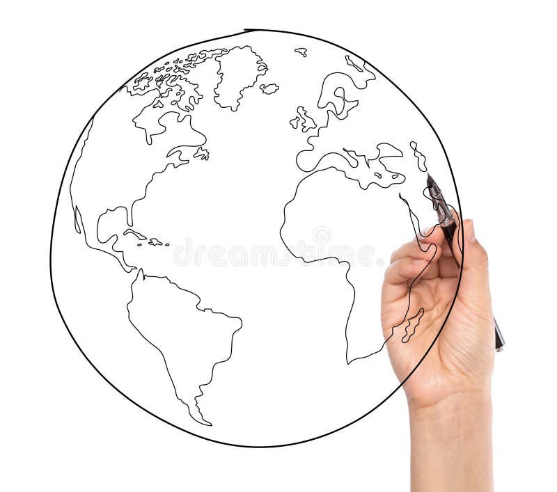 Earth with Drawing Business Graph and Business Objects Stock Image ...