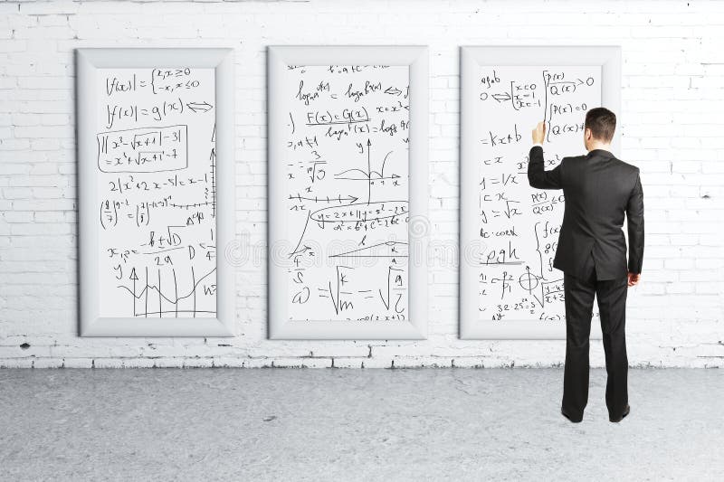 Businessman Drawing Formulas Stock Image - Image of desk, drawing: 58604871