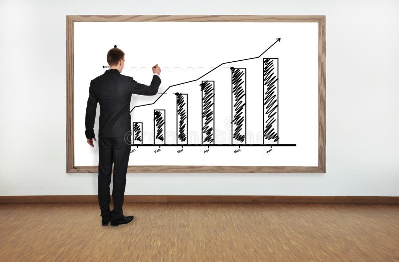 Businessman drawing graph stock image. Image of person - 31805245