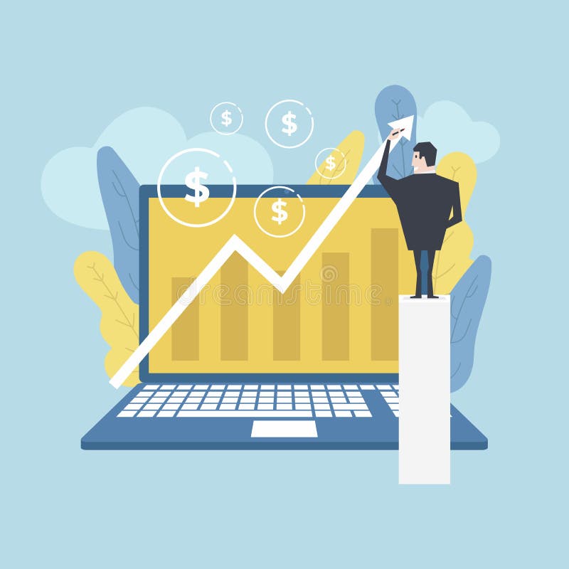 Businessman Thumbs Up with Good Job Text.Businessman Drawing Graph of ...