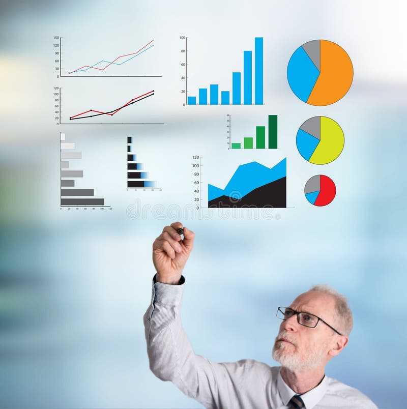 Businessman Drawing Graphical Analysis Concept Stock Photo - Image of ...