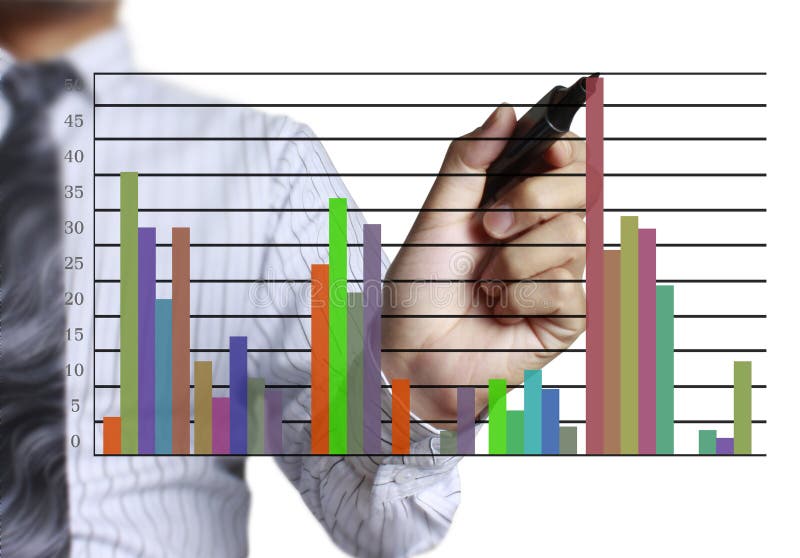 Businessman Drawing Graphics Growing Graph Stock Illustration ...