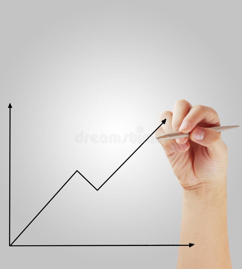 Businessman Drawing Graphics Growing Graph Stock Illustration ...