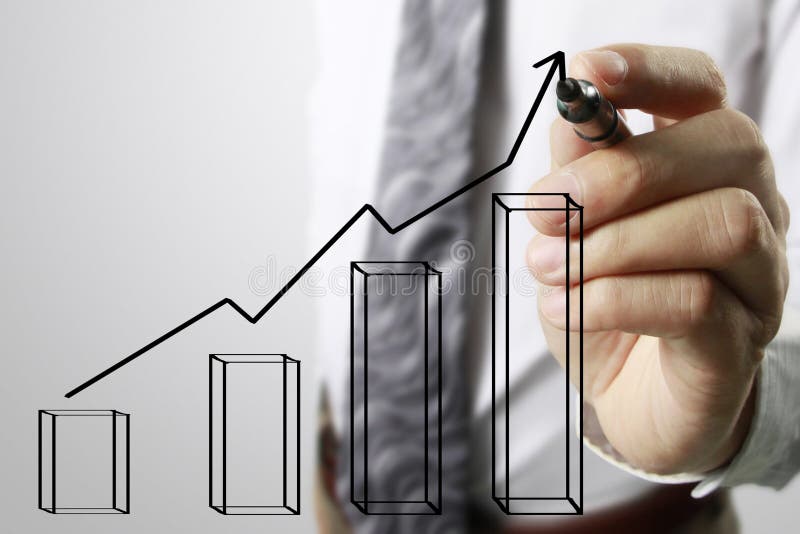 Drawing Graphics Growing Graph Stock Photo - Image of grow, progress ...