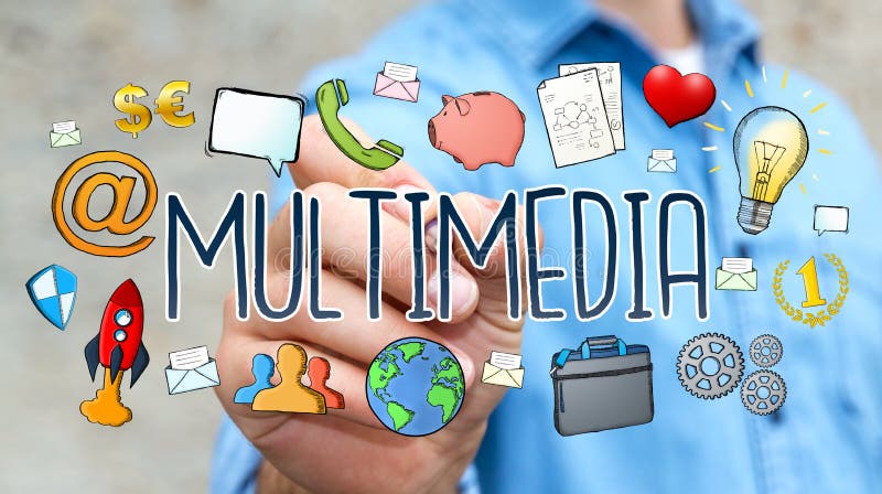 Businessman Drawing Hand-drawn Multimedia Technology Presentation Stock ...