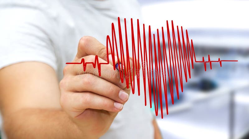 Hand Drawing Heart Beat Stock Illustrations – 625 Hand Drawing Heart ...