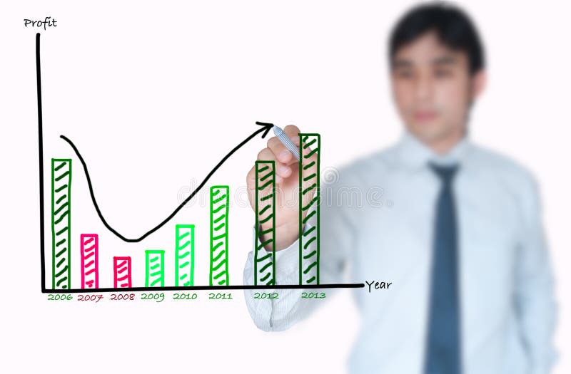 Businessman Drawing Increasing Graph Stock Image - Image of investment ...