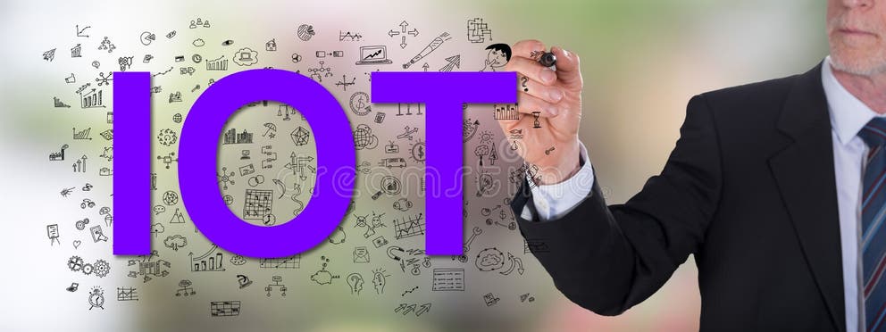 Iot Concept Drawn by a Businessman Stock Photo - Image of hand, draw ...