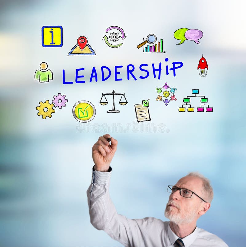Man Drawing Leadership Concept Stock Image - Image of inspire, lead ...