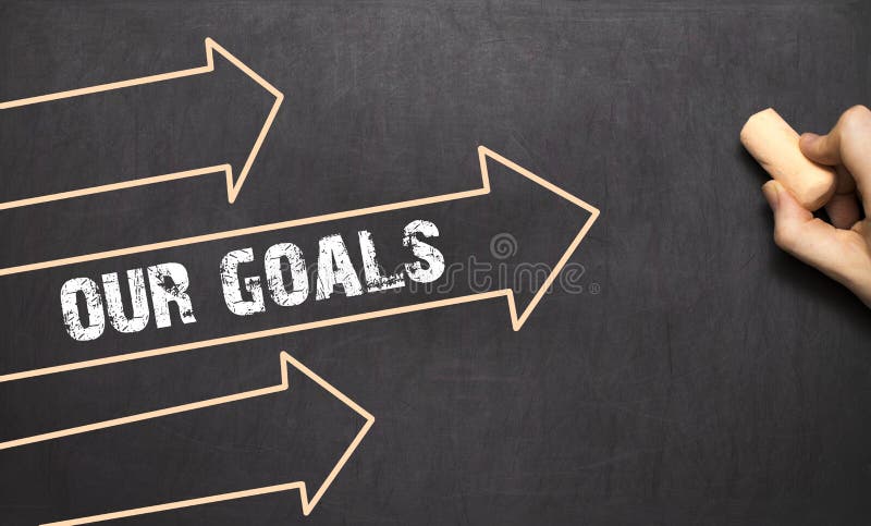 A Businessman is Drawing Our Goals Concept with Arrows Stock Image ...