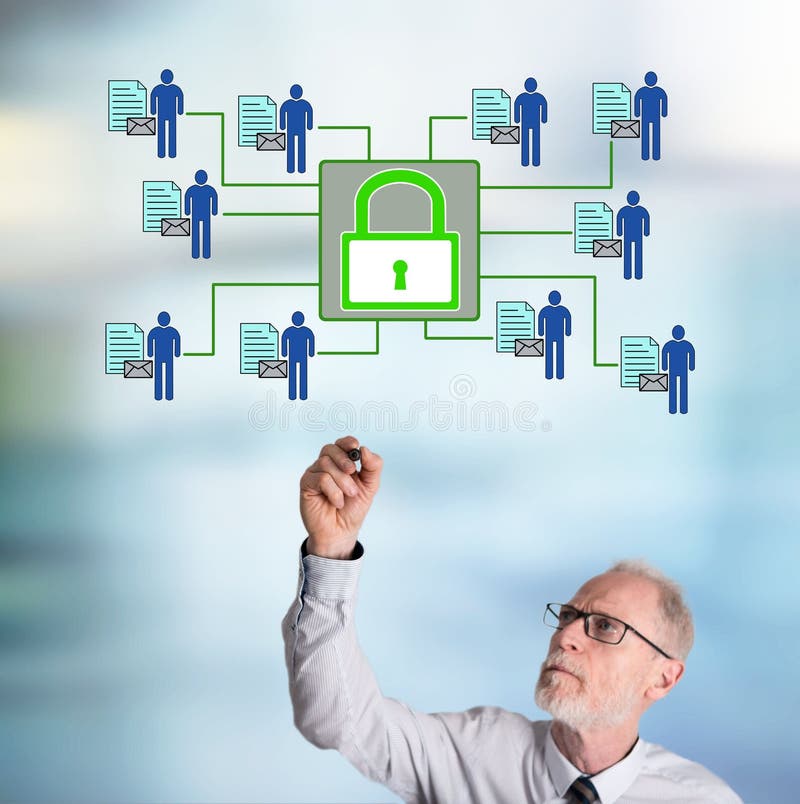 Businessman Drawing Personal Data Security Concept Stock Photo - Image ...