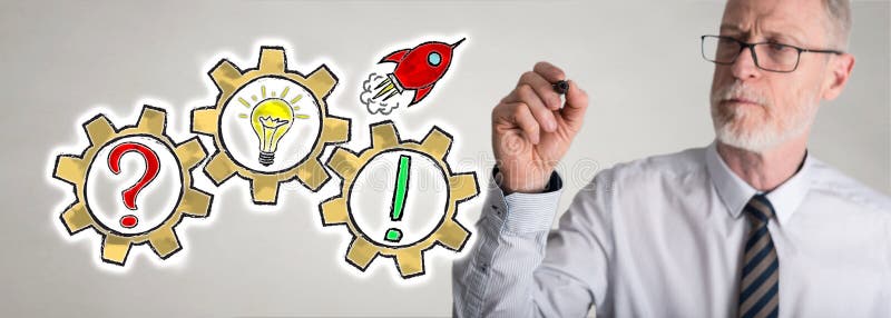 Businessman Drawing Problem Solving Concept Stock Photo - Image of ...