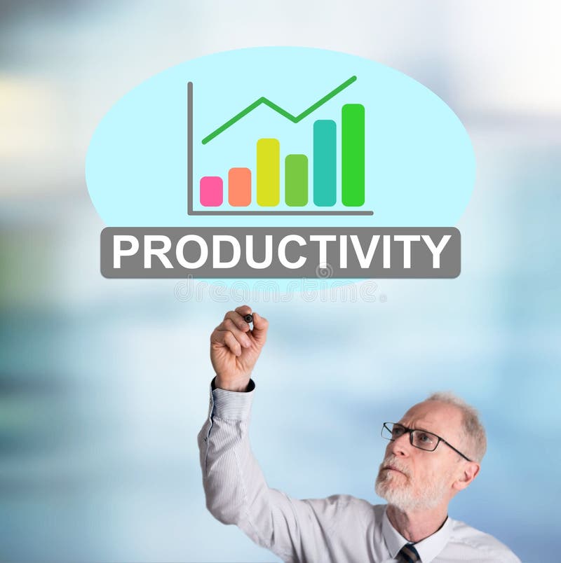 Businessman Drawing Productivity Concept Stock Photo - Image of work ...