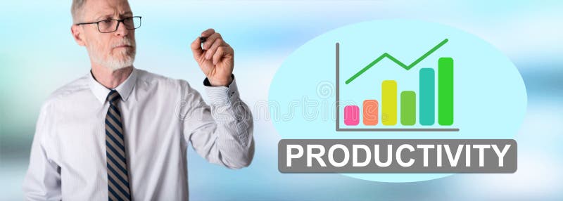 Businessman Drawing Productivity Concept Stock Image - Image of graph ...